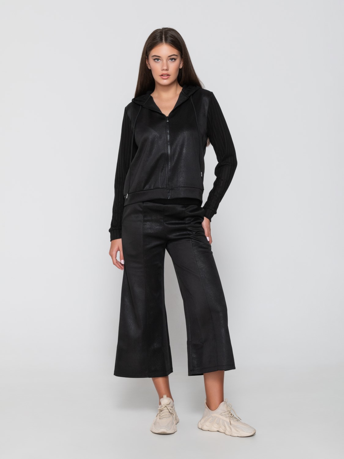 Focused cropped wide-leg pants. - Luna Splendida